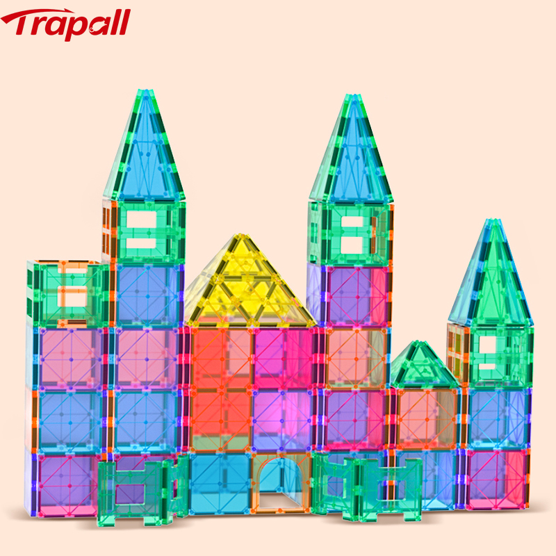 Educational Construction STEM Toy Magnetic Play Tiles Building Blocks ...
